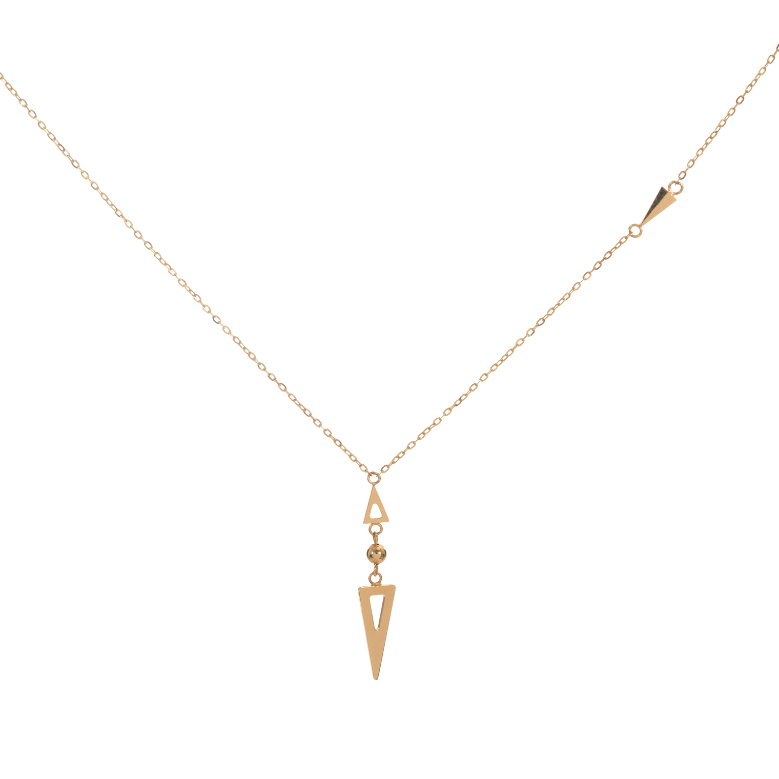 14k Yellow Gold Dangle Layered Triangle Necklace – StonedLove by Suzy
